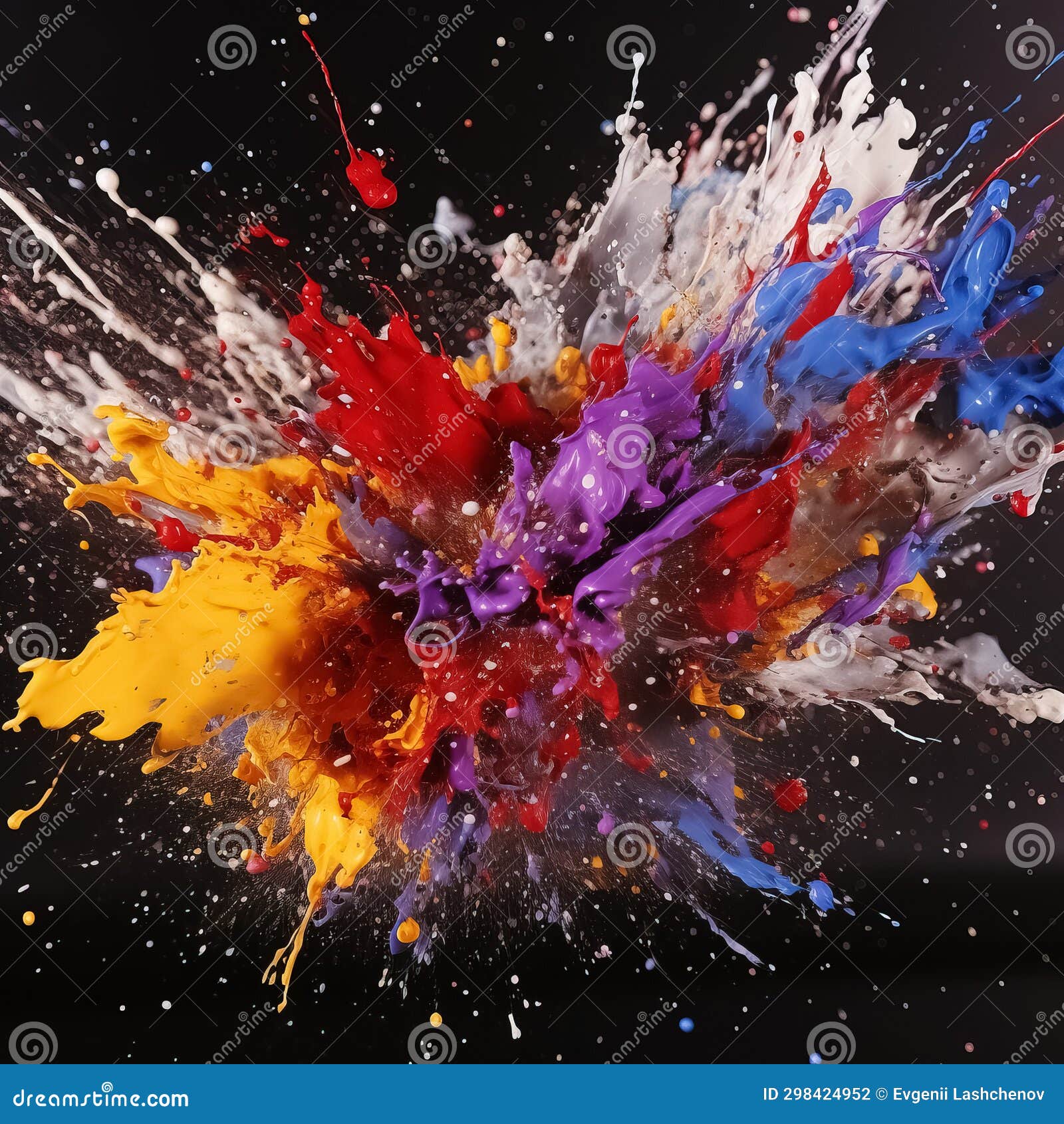 Dynamic Paint Burst - Abstract Color Explosion. AI Generation Stock ...