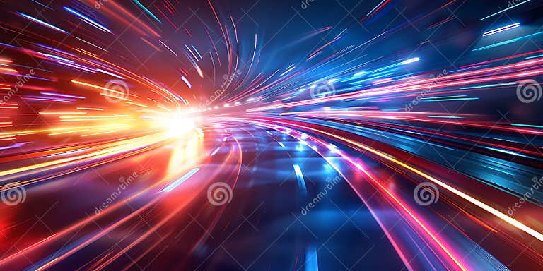 Dynamic Panoramic High-Speed Technology Background, Futuristic Speed ...