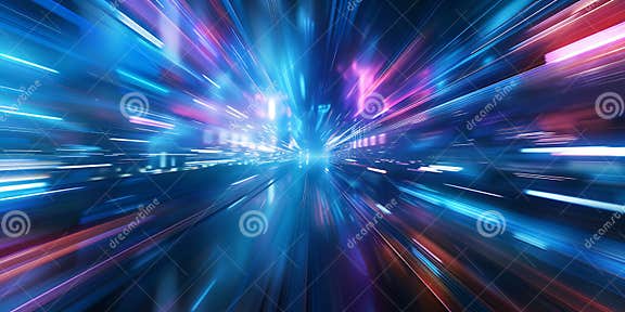 Dynamic Panoramic High-Speed Technology Background, Futuristic Speed ...
