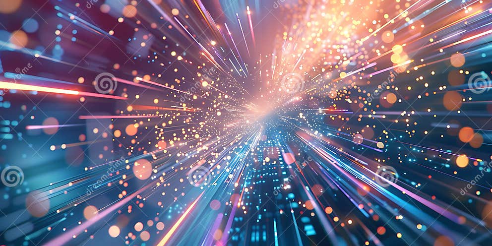 Dynamic Panoramic High-Speed Technology Background, Futuristic Speed ...