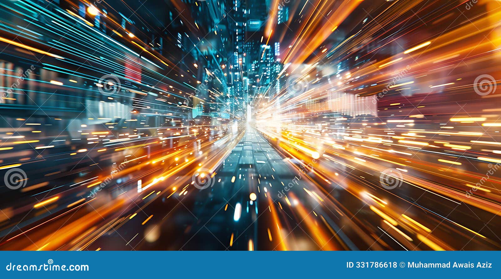 Dynamic Panoramic High-Speed Technology Background, Futuristic Speed ...