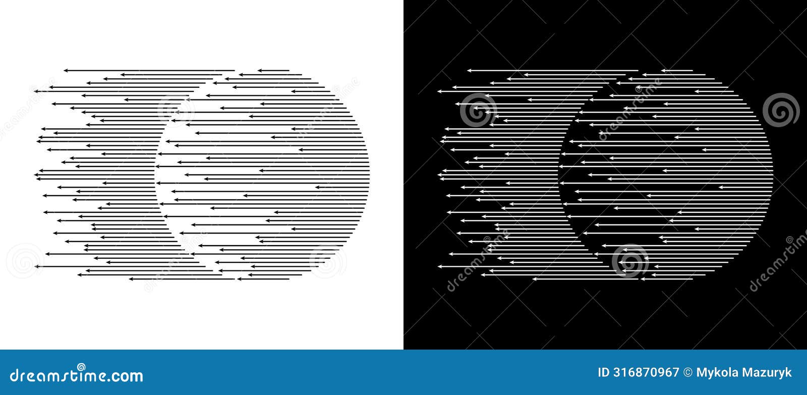 Dynamic Parallel Arrows in Circle. Abstract Art Geometric Background ...