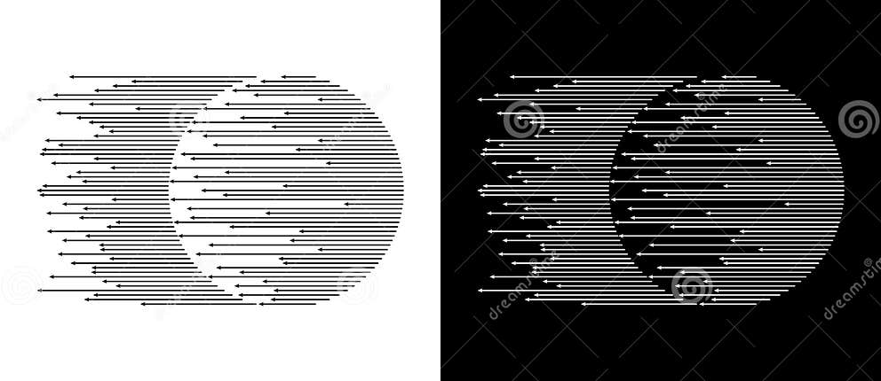 Dynamic Parallel Arrows in Circle. Abstract Art Geometric Background ...