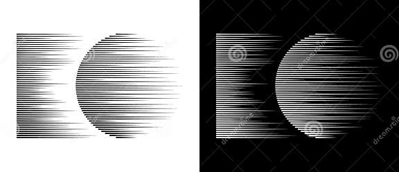 Dynamic Parallel Lines in Circle. Abstract Art Geometric Background for ...