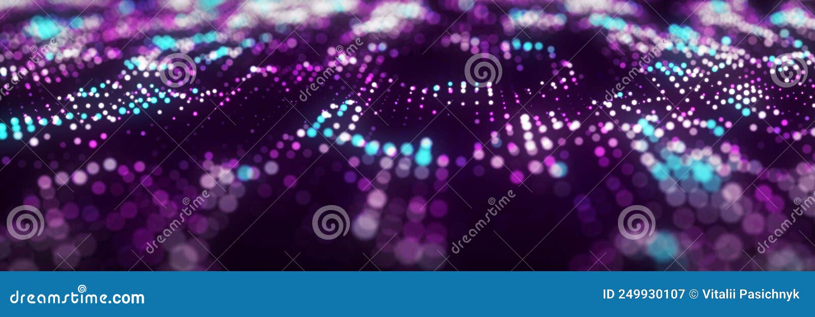 Dynamic Particle Wave. Futuristic Point Wave. Flow Digital Structure. Data Technology Background ...