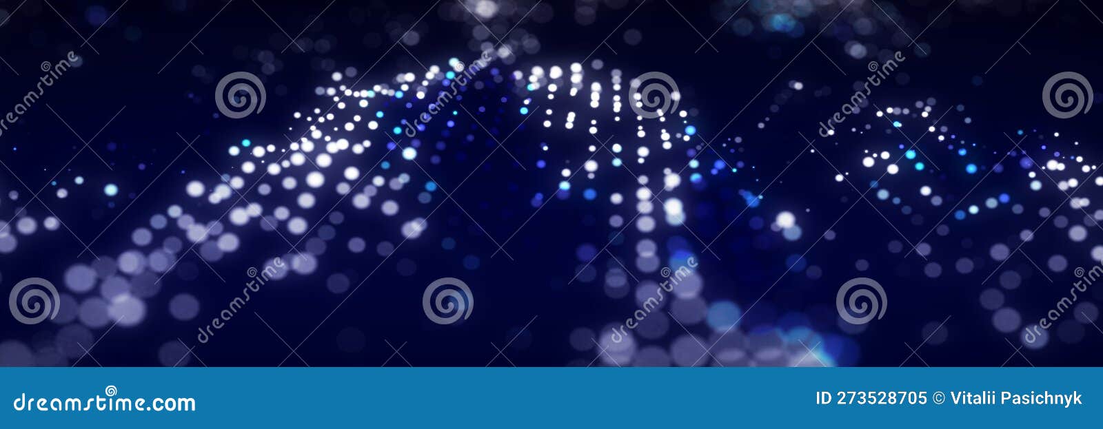 Dynamic Particle Wave. Futuristic Point Wave. Flow Digital Structure. Data Technology Background ...