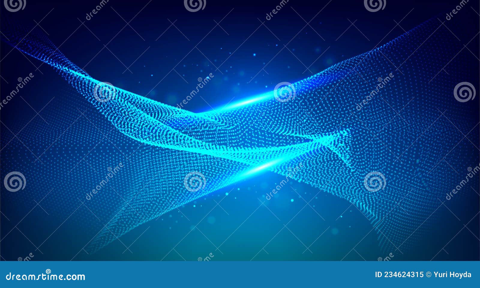 Wavy Particle Surface. Dynamic Particles Sound Wave. Wave Shaped Array ...