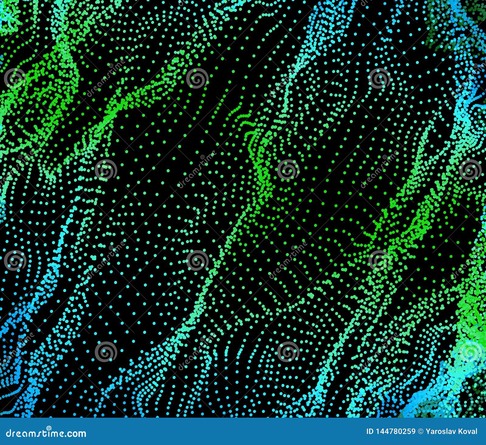 Dynamic Particles Wave from Nodes. 3d Sea Flow Stock Illustration ...