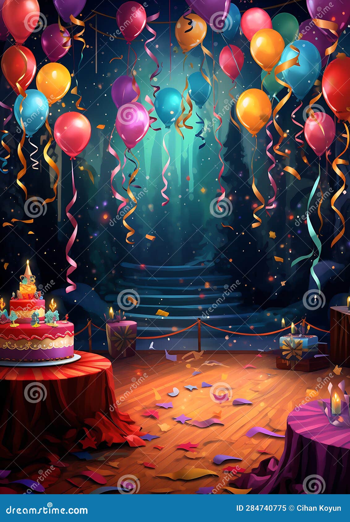 Dynamic party themes stock illustration. Illustration of dragon - 284740775