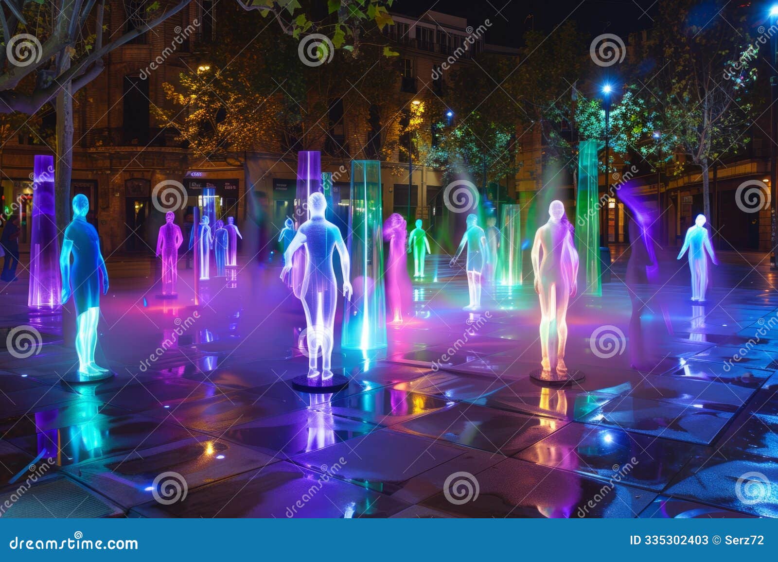 A Dynamic Performance Art Installation in an Urban Square Features ...