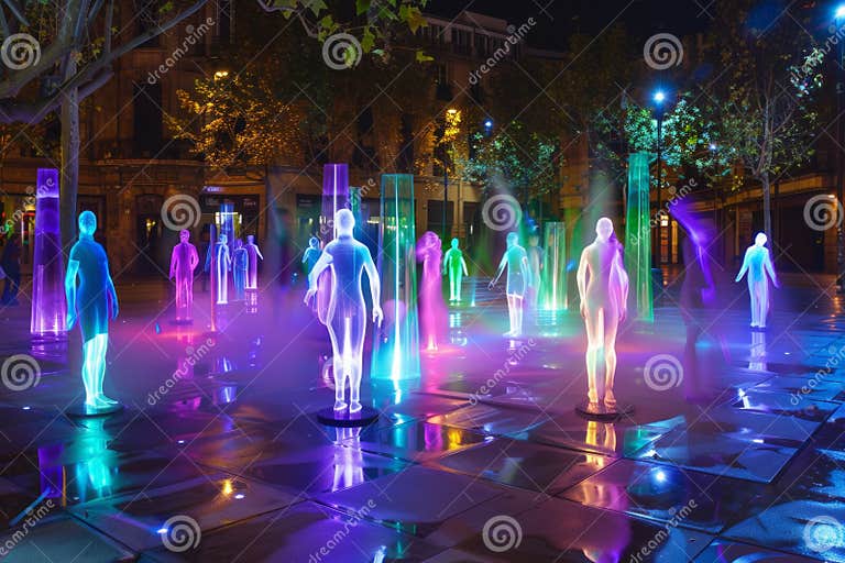 A Dynamic Performance Art Installation in an Urban Square Features ...