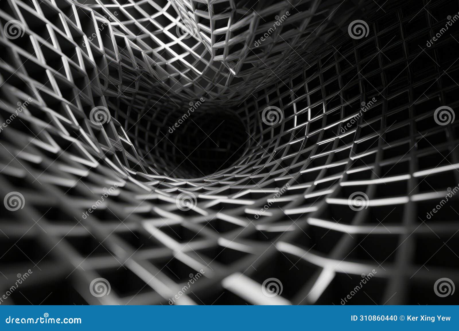 A Dynamic Photo of a 3D Grid Structure Pulsating and Evolving Stock ...