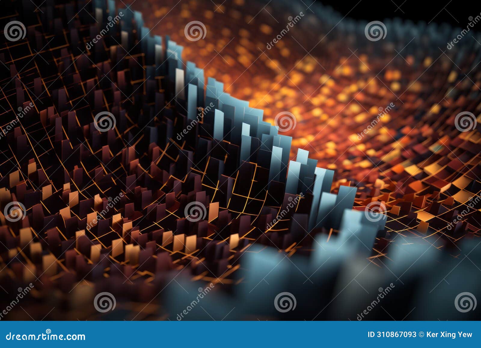 A Dynamic Photo of a 3D Grid Structure Stock Illustration ...
