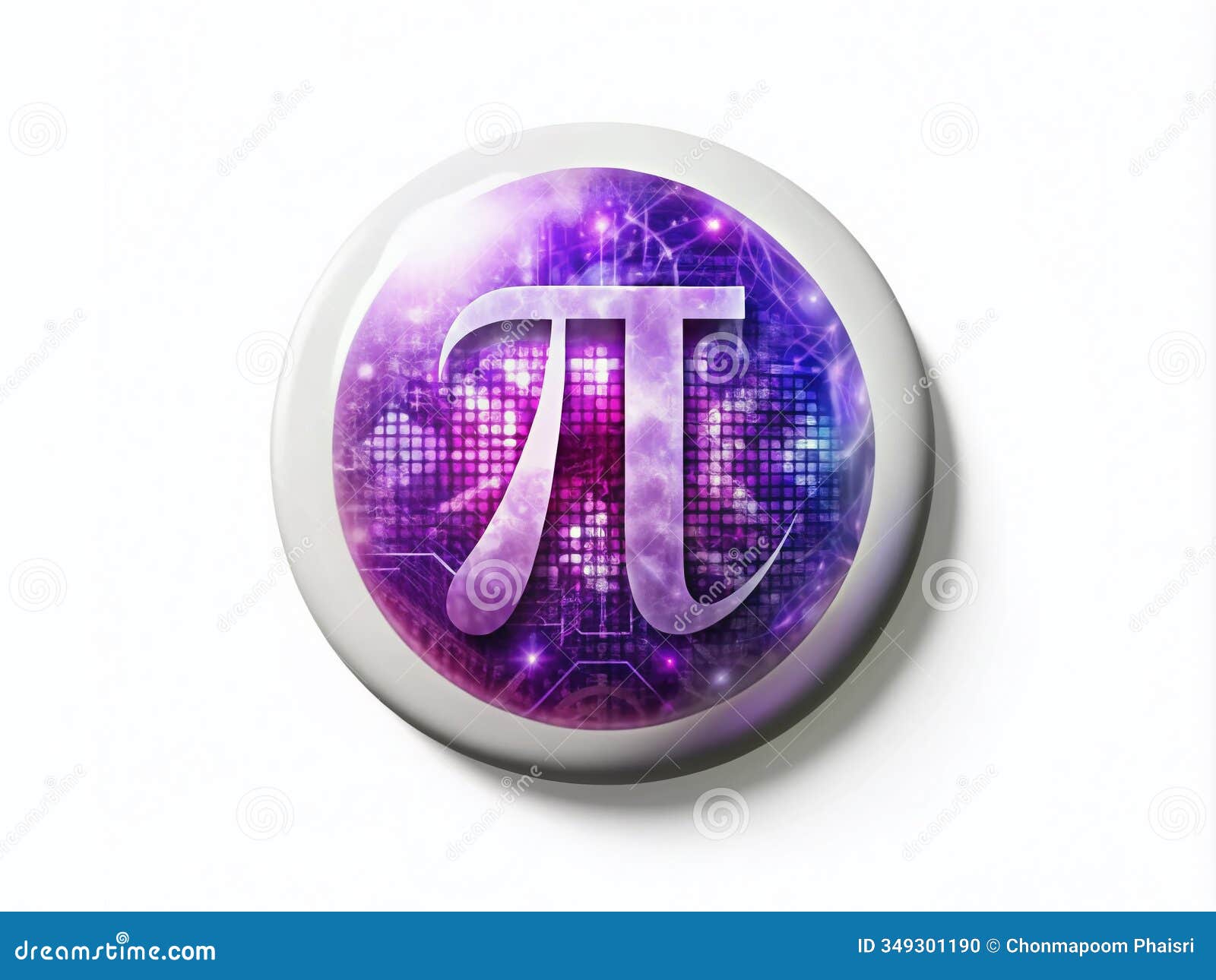 Dynamic Pi Symbol a 3D Purple Pi Sign on a White Circle Showcasing the ...