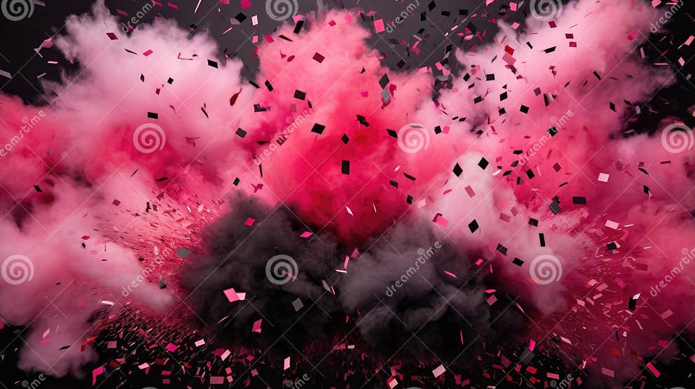 Dynamic Pink Confetti Burst. Vibrant Pink Confetti Explosion with ...