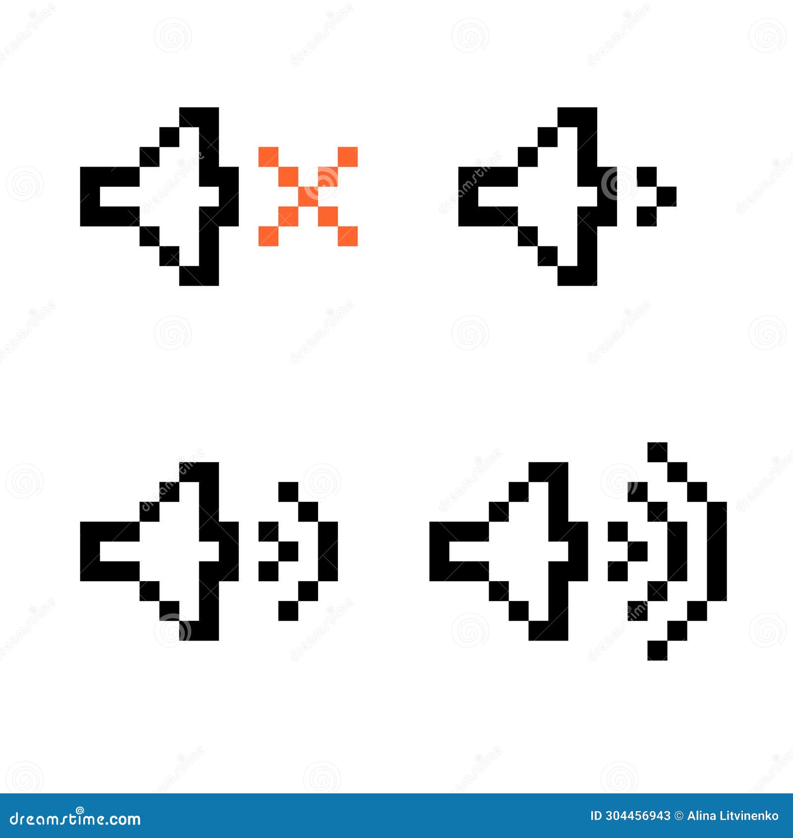 Dynamic Pixel Set Icon. Loudspeaker Sign. Sound Volume Audio Device ...