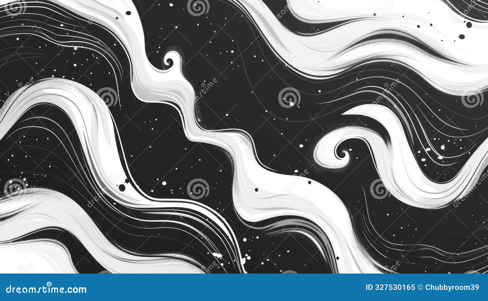 Wavy And Swirled Brush Strokes Seamless Pattern. Thick And Bold Texture ...