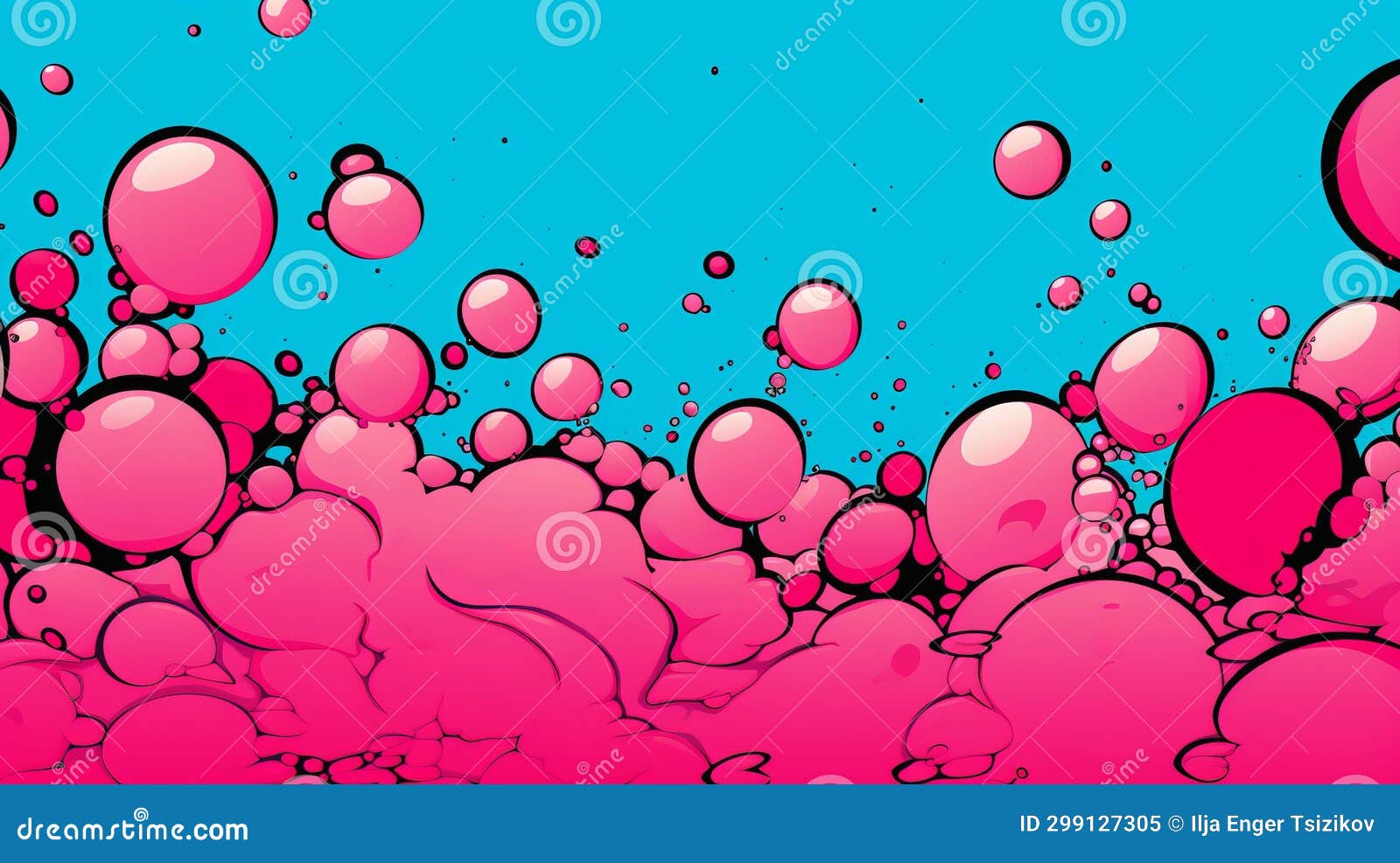 Dynamic Pop Art Comic Bubbles Abstract Background with Playful Dots and ...