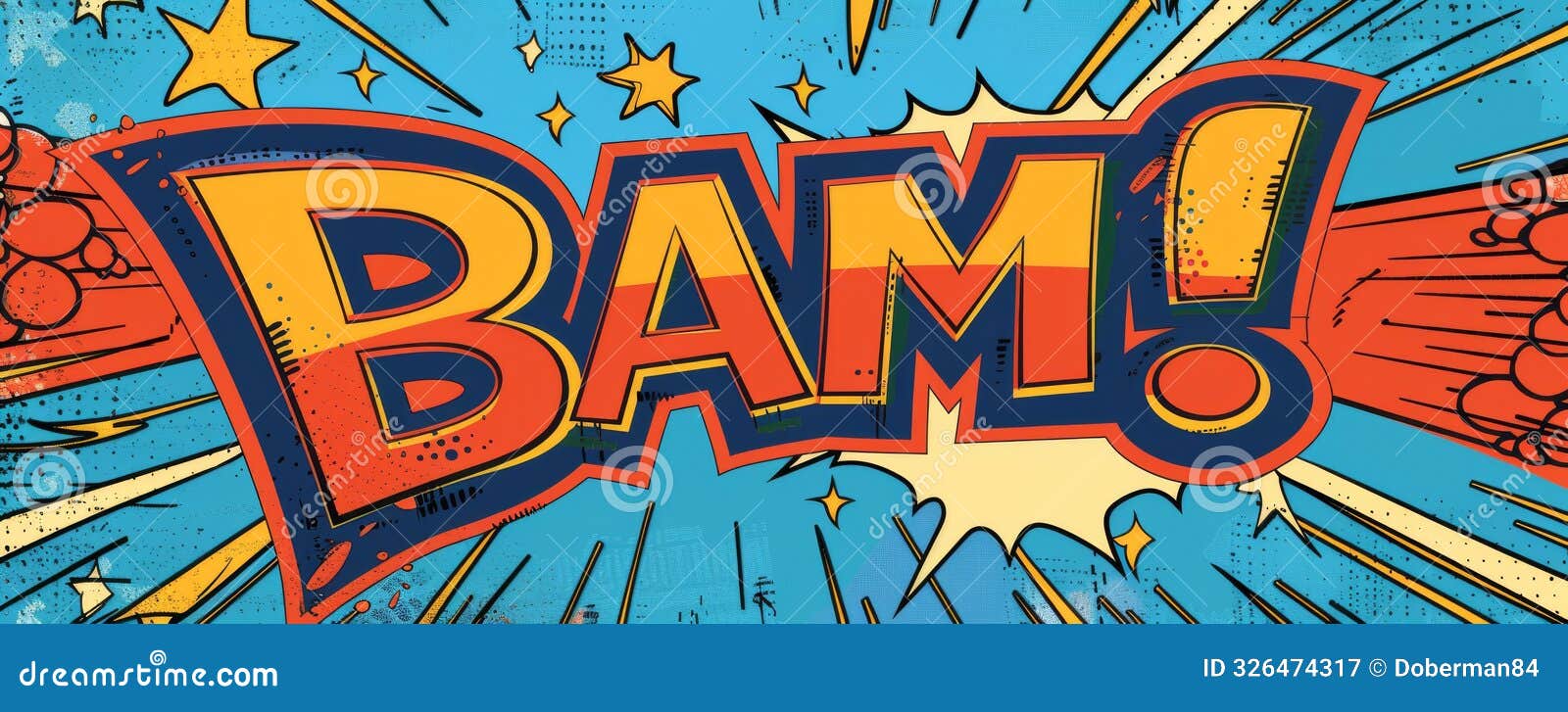 Colorful Pop Art Design with the Word BAM in Bold Letters and Comic ...