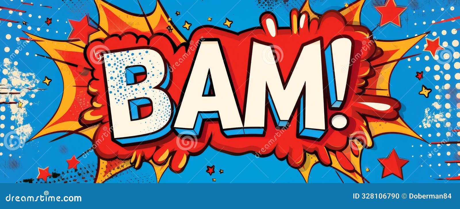 Dynamic Pop Art Design with the Word BAM in Bold Letters and Comic ...