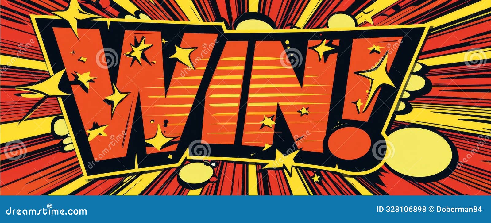 Dynamic Pop-art Design with the Word WIN in Bold Letters, Surrounded by ...