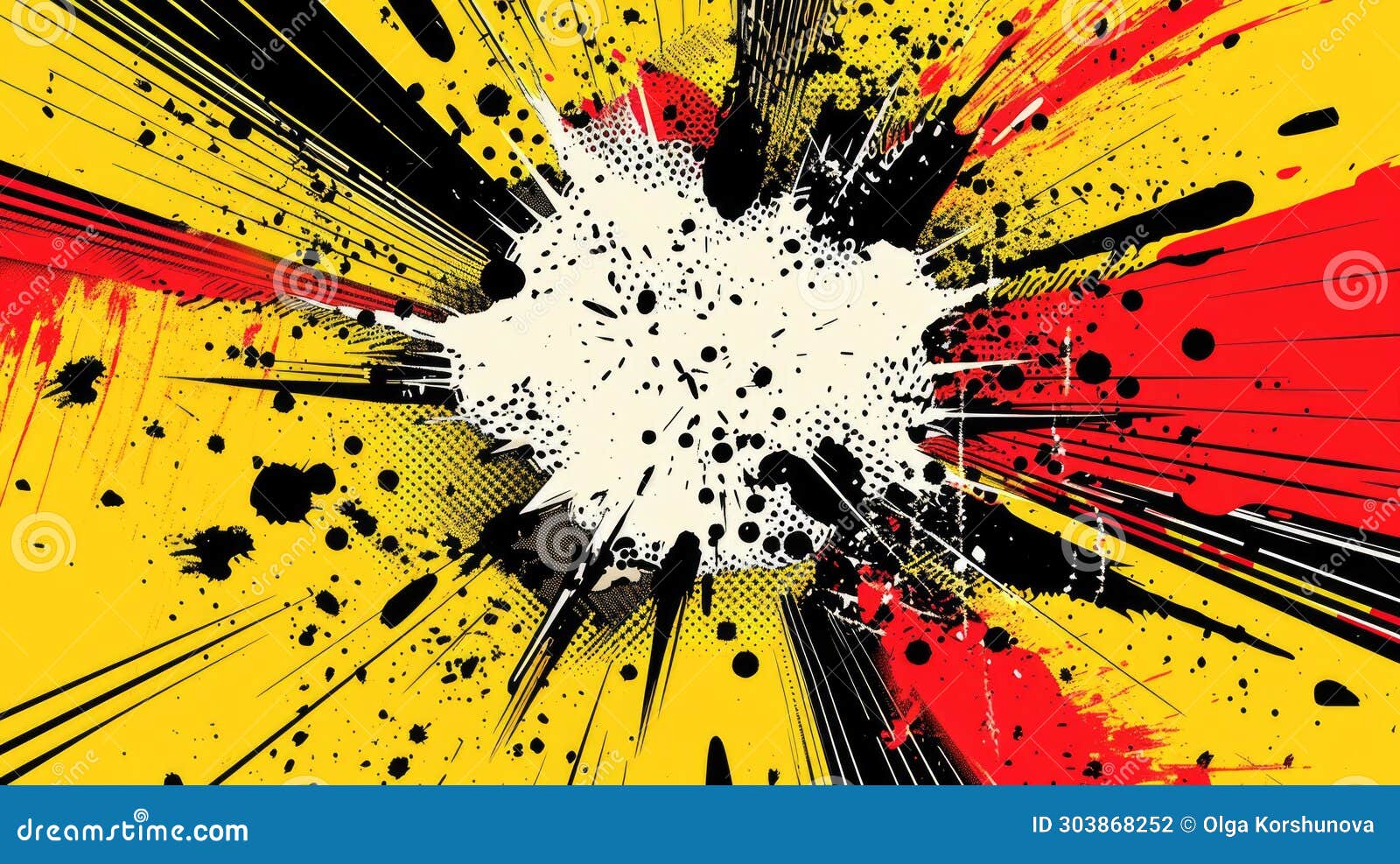 Dynamic Pop Art Style Explosion in Bold Colors Stock Photo - Image of ...