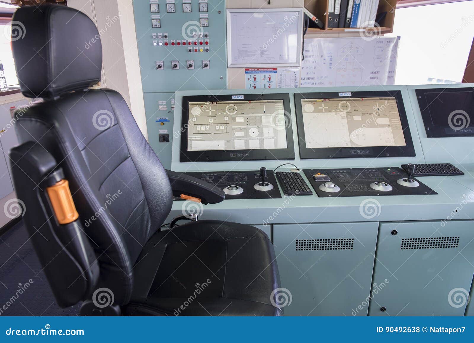 Dynamic Position Control Panel on Ship Tanker . Stock Photo - Image of ...