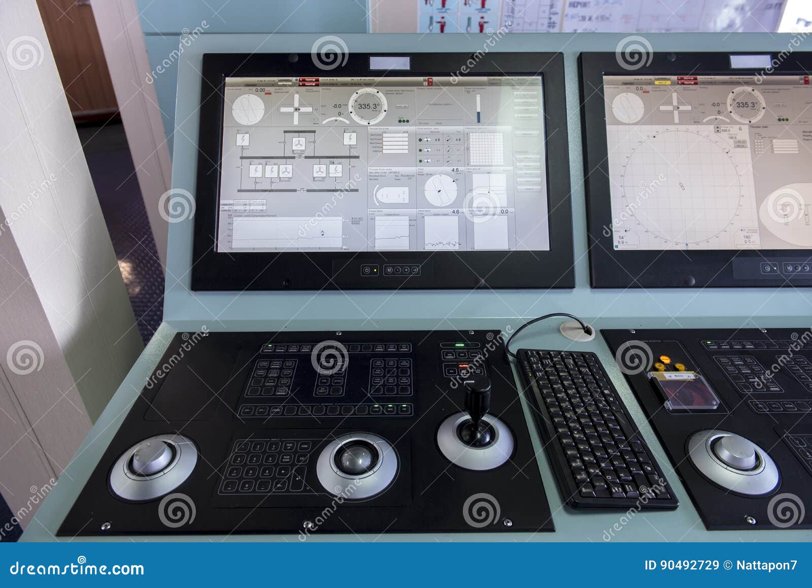 Dynamic Position Control Panel on Ship Tanker. Stock Image - Image of ...