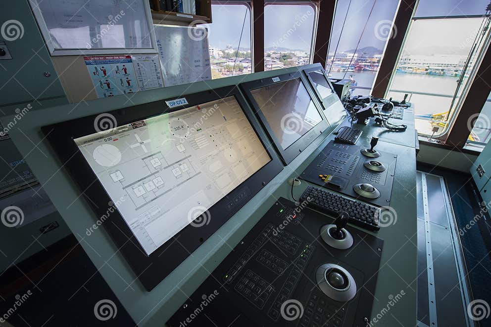 Dynamic Position Control Panel on Ship Tanker. Stock Image - Image of ...
