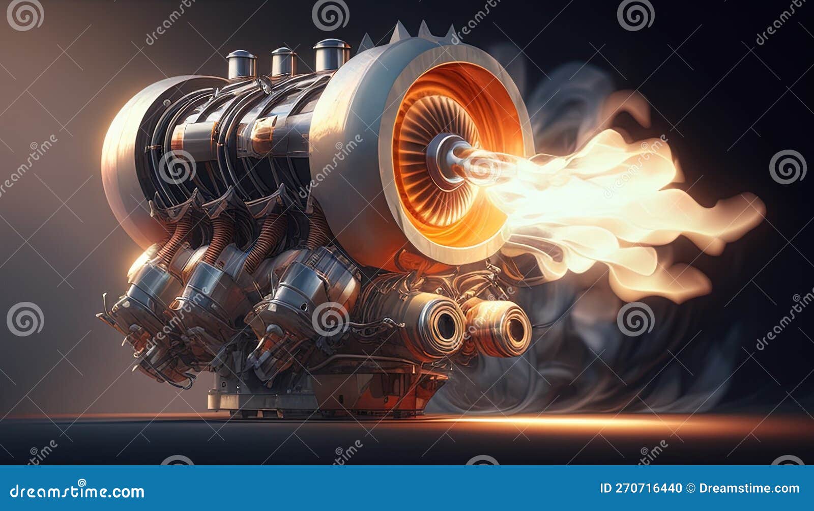 Dynamic and Powerful Illustration of a Turbocharged Engine Stock ...
