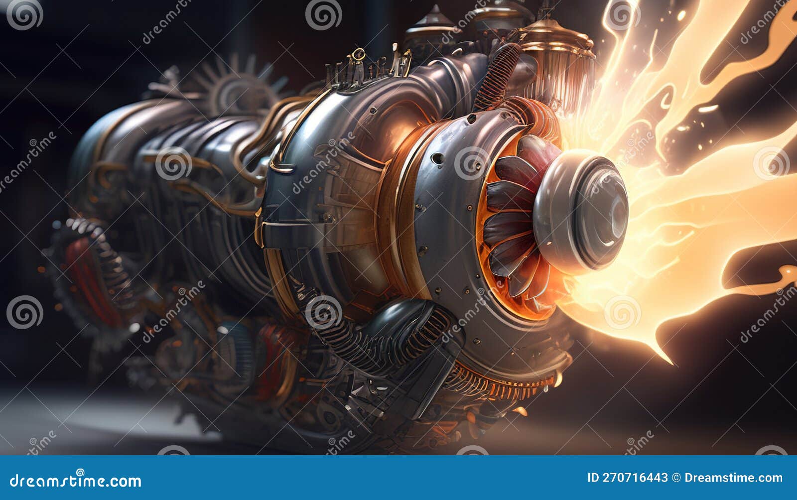 Dynamic and Powerful Illustration of a Turbocharged Engine Stock ...