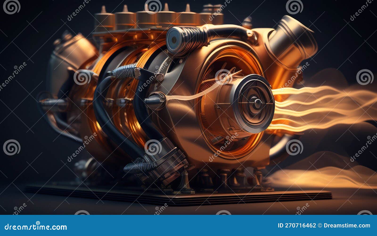 Dynamic And Powerful Illustration Of A Turbocharged Engine Royalty-Free ...