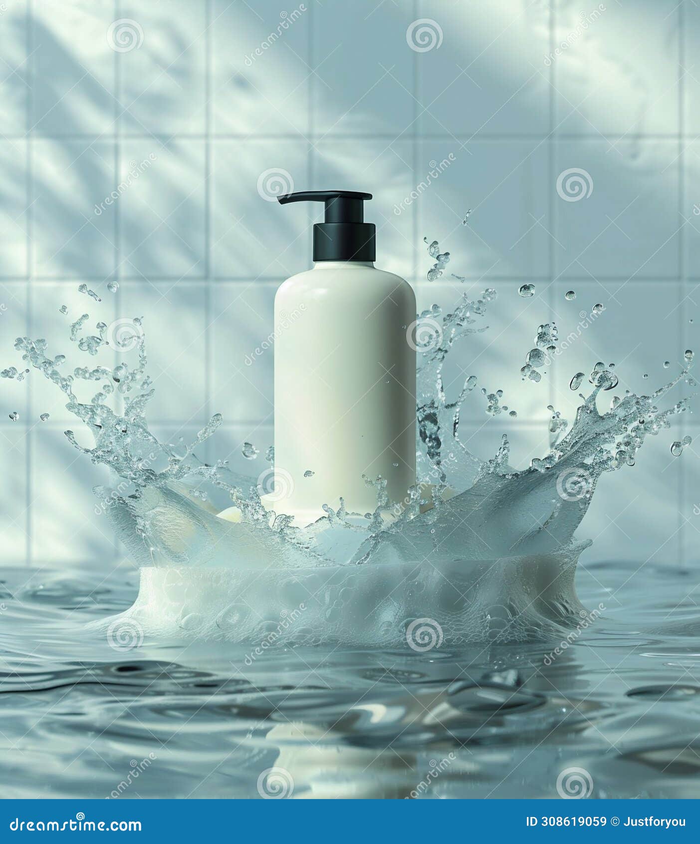 Dynamic Product Presentation: Dispenser Bottle with Splash Effect ...