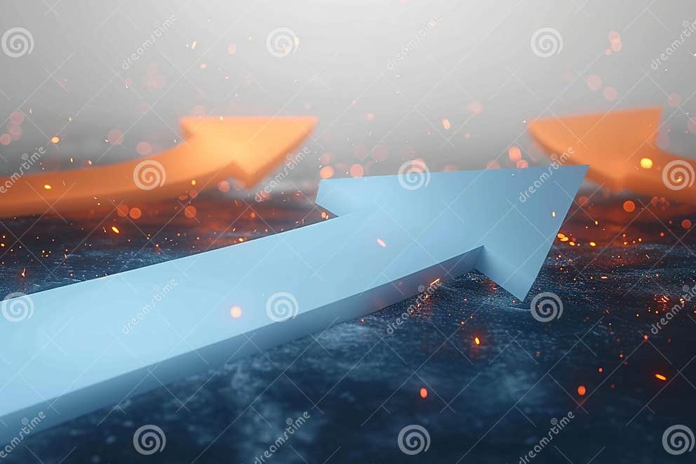 Dynamic Progression 3D Arrow Model Symbolizes Development and Direction ...