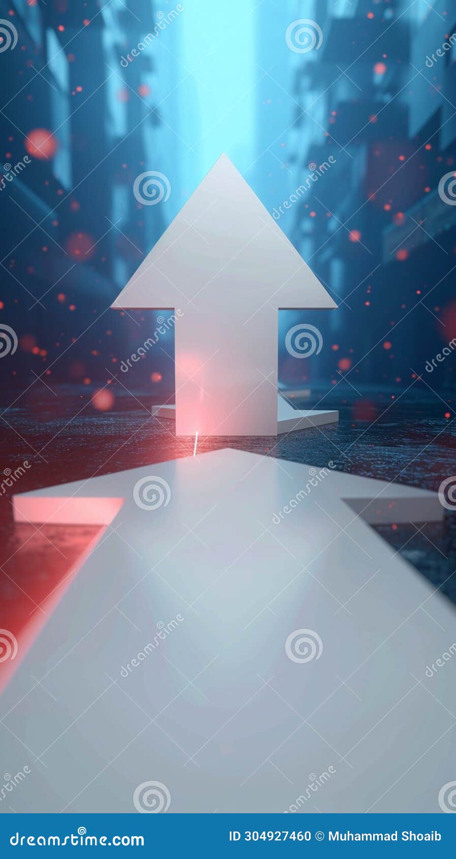 Dynamic Progression 3D Arrow Model Symbolizes Development and Direction ...