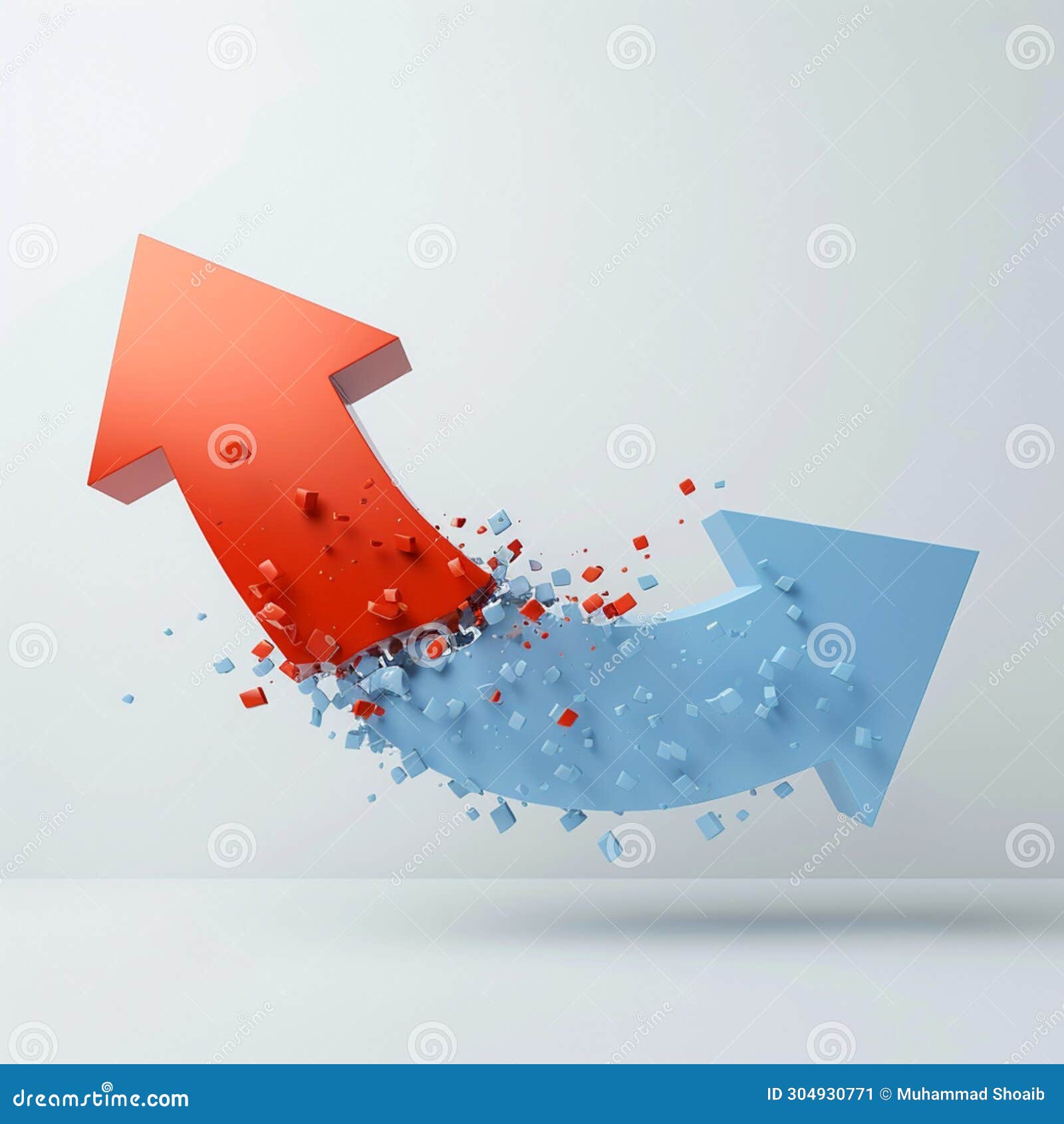 Dynamic Progression 3D Arrow Model Symbolizes Development and Direction ...