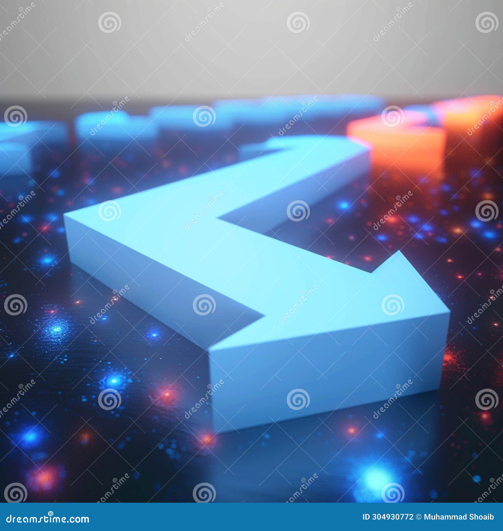 Dynamic Progression 3D Arrow Model Symbolizes Development And Direction ...