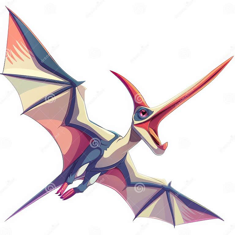 Dynamic Pterosaur Illustration with Prominent Beak and Eye-Catching ...