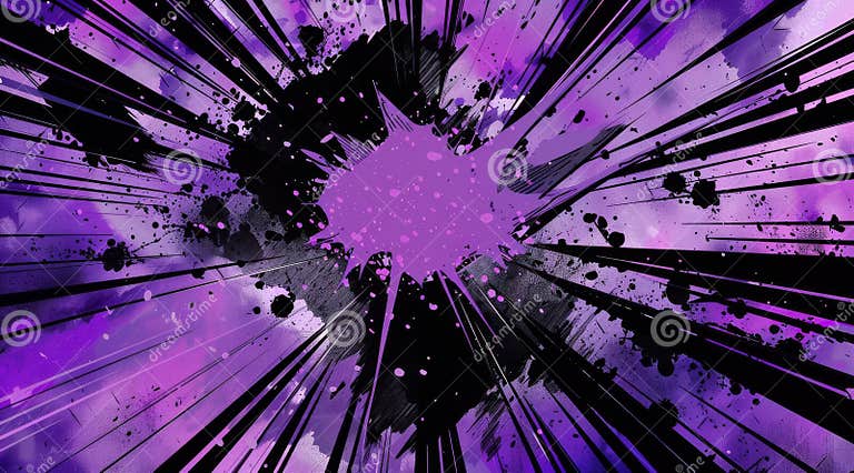 A Dynamic Purple Explosion Depicted in a Bold and Creative Comic Style ...
