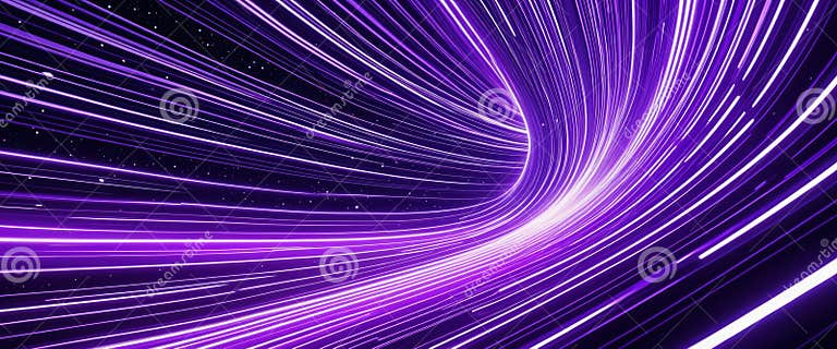 Dynamic Purple Light Trails in a Starry Night Sky Stock Photo - Image ...