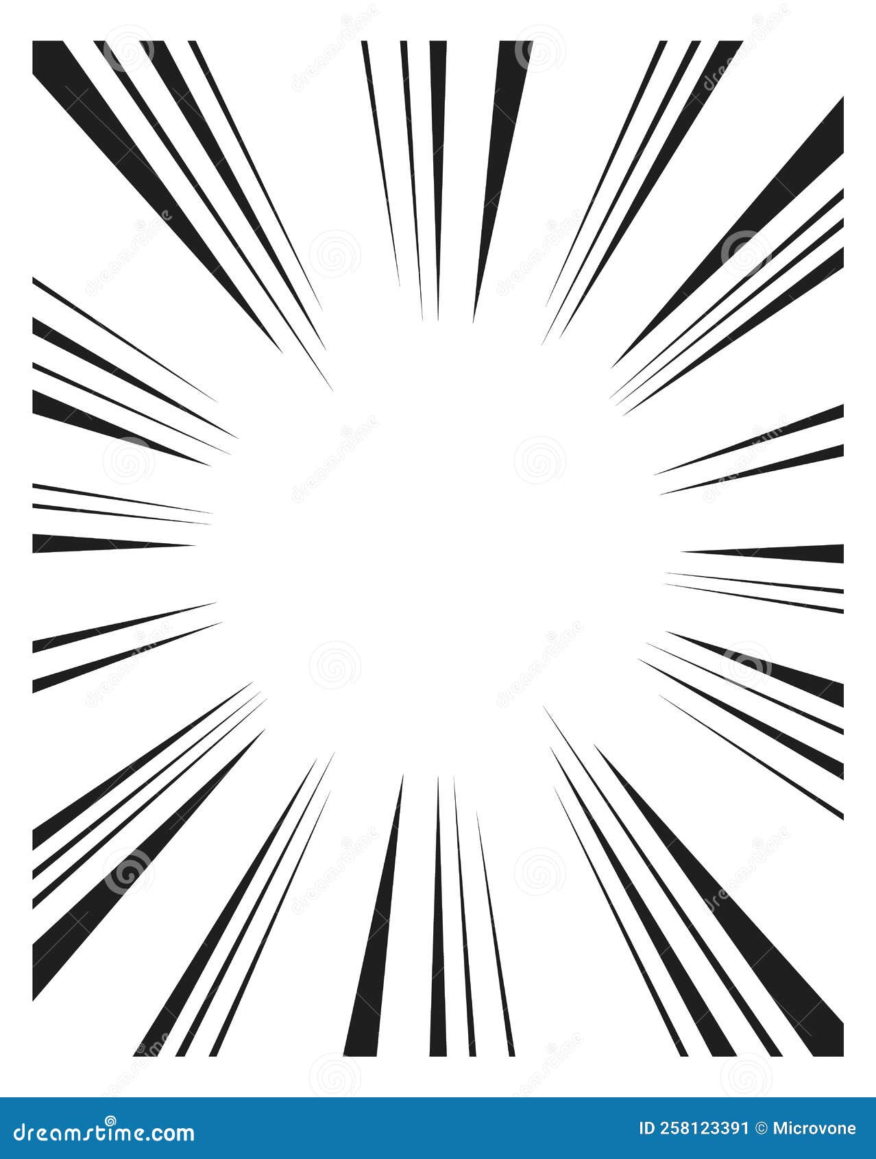 Dynamic Radial Background. Comic Bursting Motion Lines Cartoon Vector ...