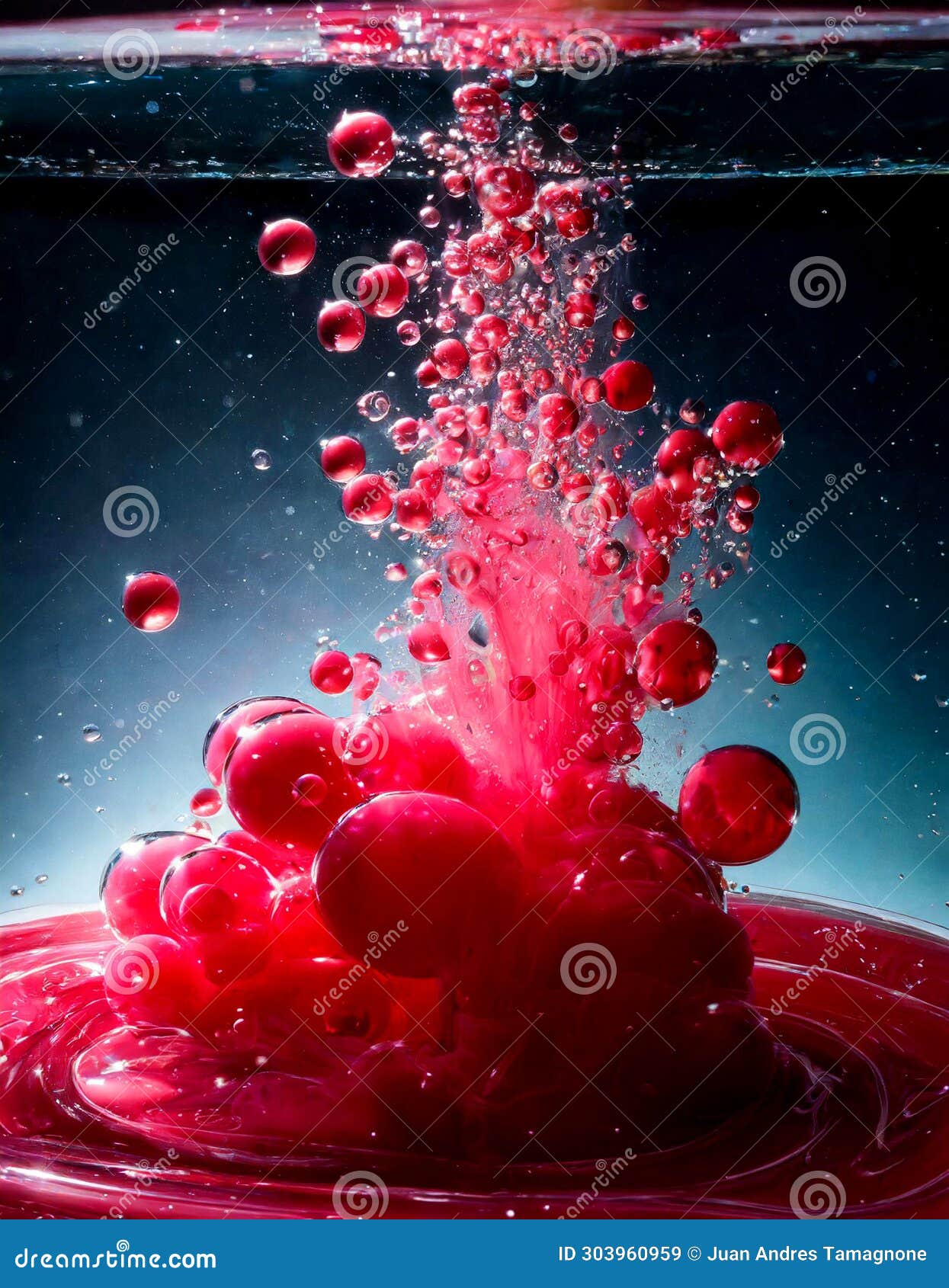 Dynamic Red Bubbles in the Water Stock Image - Image of bubbles ...