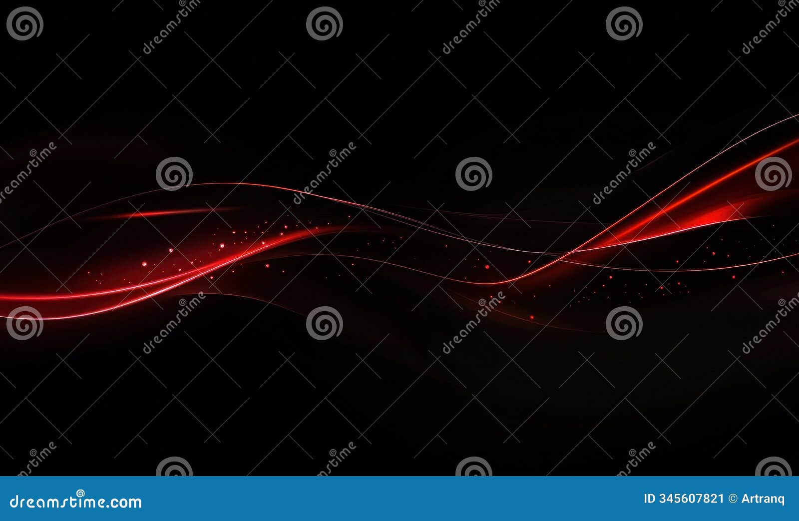 Dynamic Red Light Wave on Black Background Stock Image - Image of glow ...