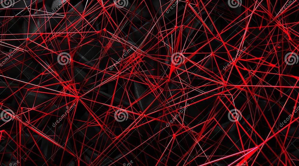Dynamic Red Lines Set Against a Dark Background, Creating a Striking Visual Appearance Stock ...