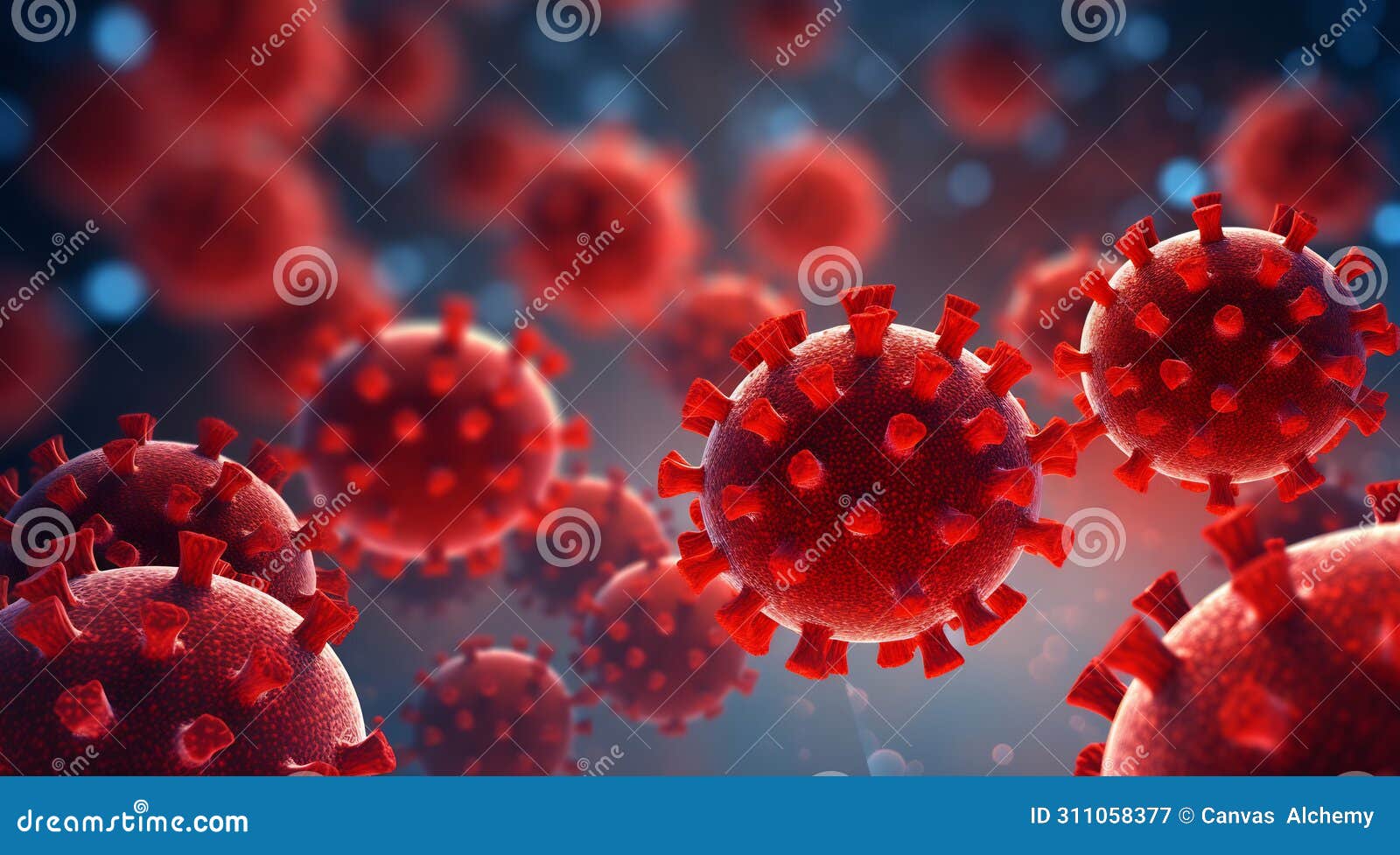 Dynamic Red Virus Spread Illustration Stock Image - Image of ...