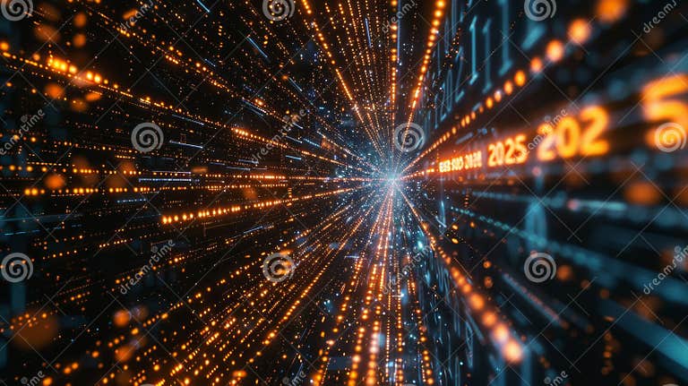 Digital Data Stream - Binary Code Visualization in Futuristic Technology Concept Stock ...