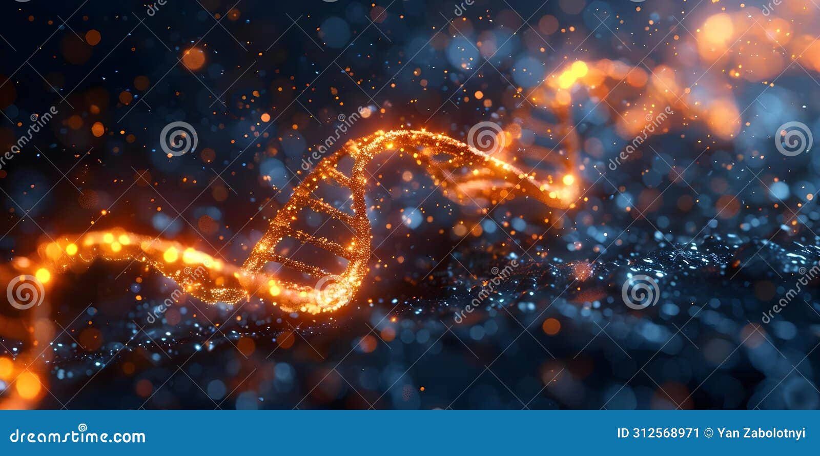 Dynamic Representation of DNA Helix Symbolizing Innovation and ...