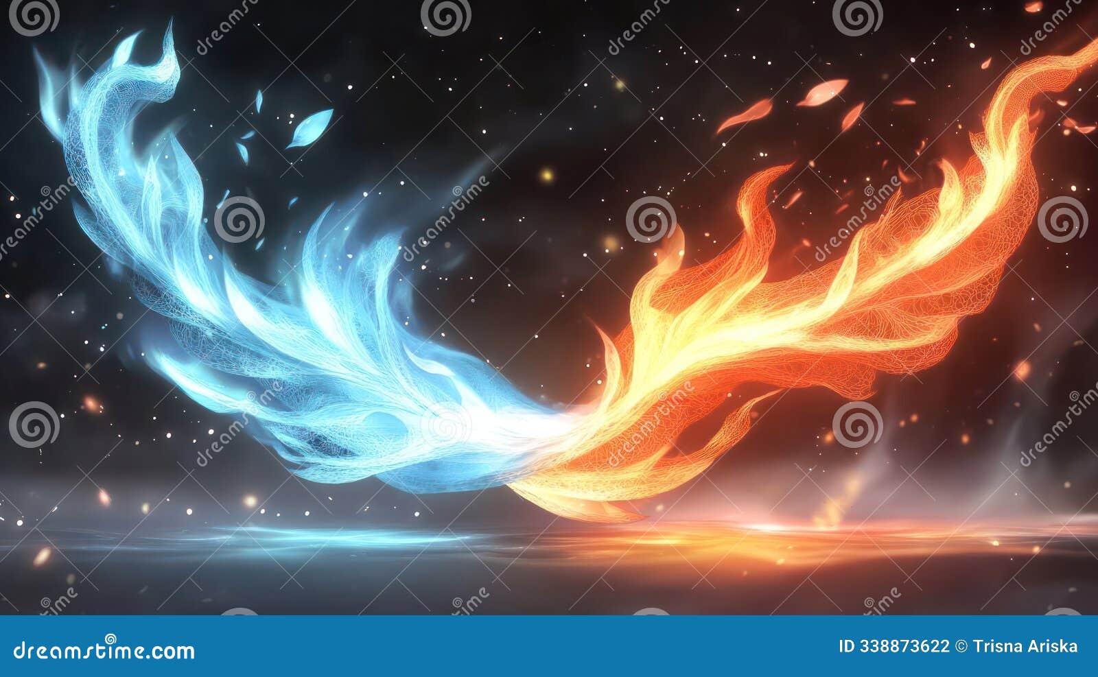 A Dynamic Representation of Fire and Ice Swirling Together in a ...
