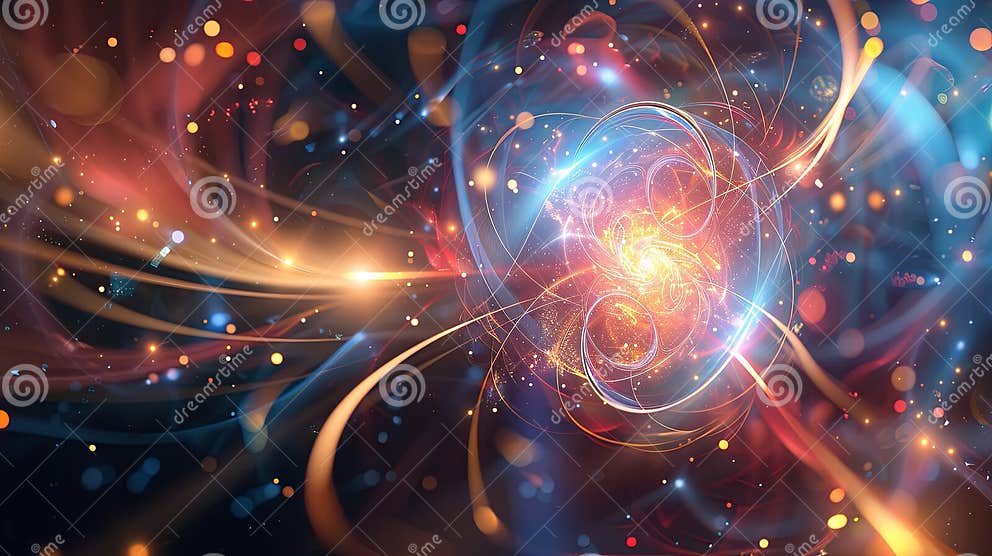 Dynamic Representation of Quantum Technology, Featuring Swirling Lights ...