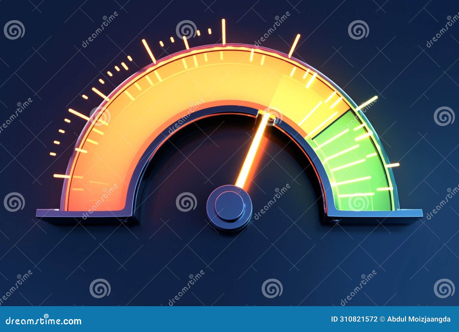 Dynamic Risk Gauge 3D Round Control Panel Icon with Speedometer Stock ...